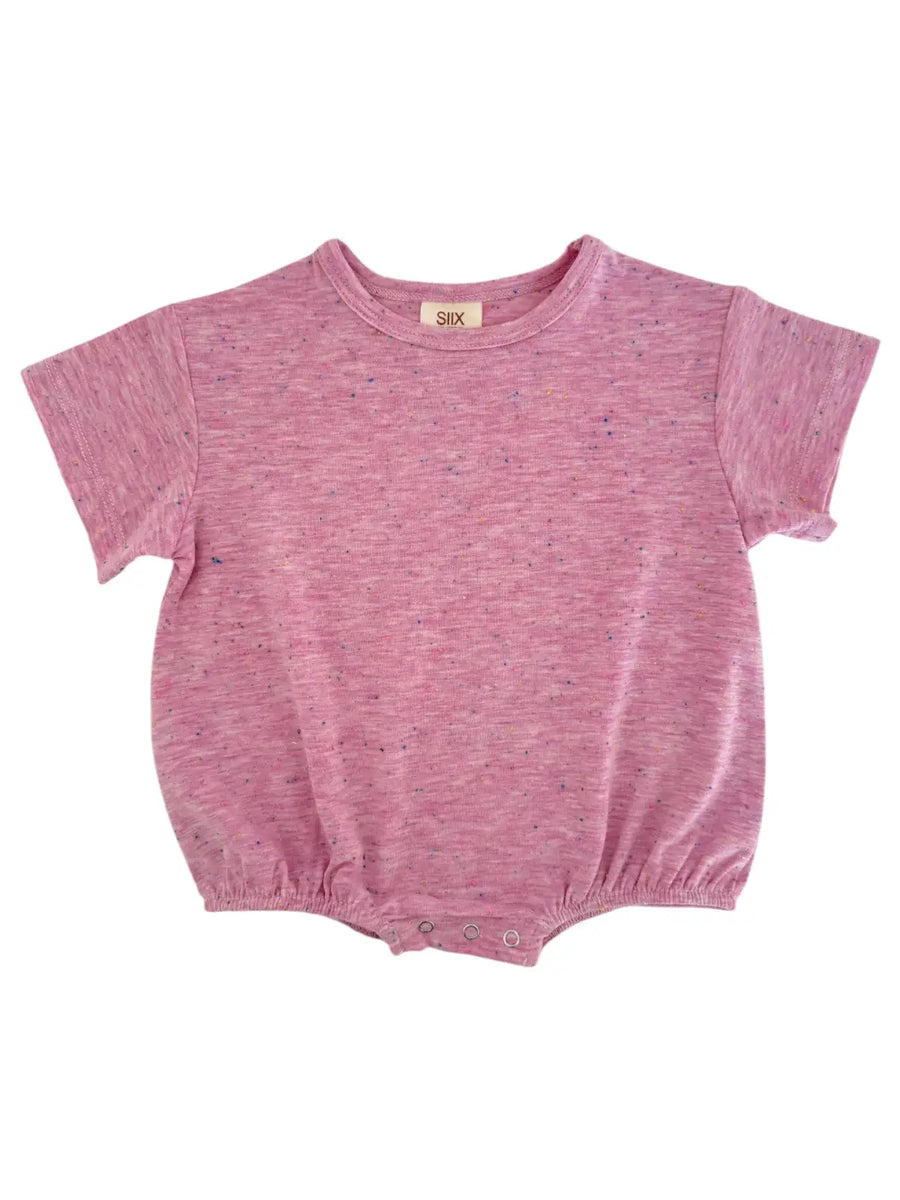 Speckle Bubble Romper | Pink - PREORDER – BayBay Boutique